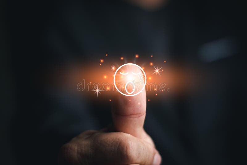 The Finger Touch a Face Icon, Computer Light Computer Graphic Light ...