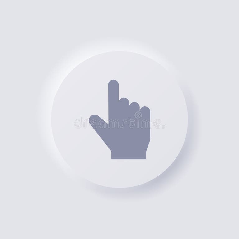 Finger Touch Gesture Icon, White Neumorphism Soft UI Design. Stock ...