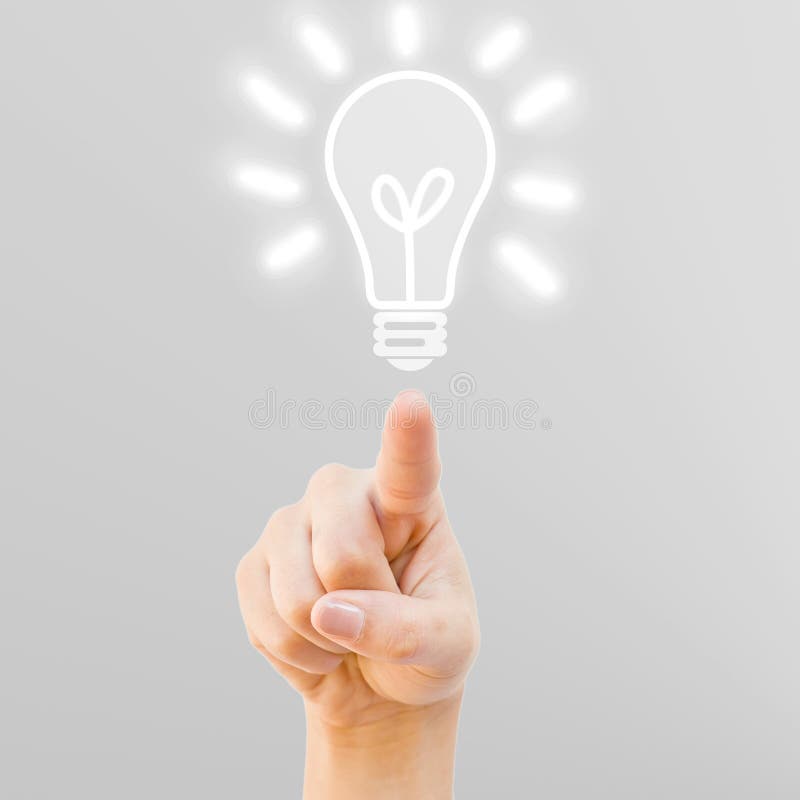 Finger touch light bulb stock image. Image of nature - 22466147