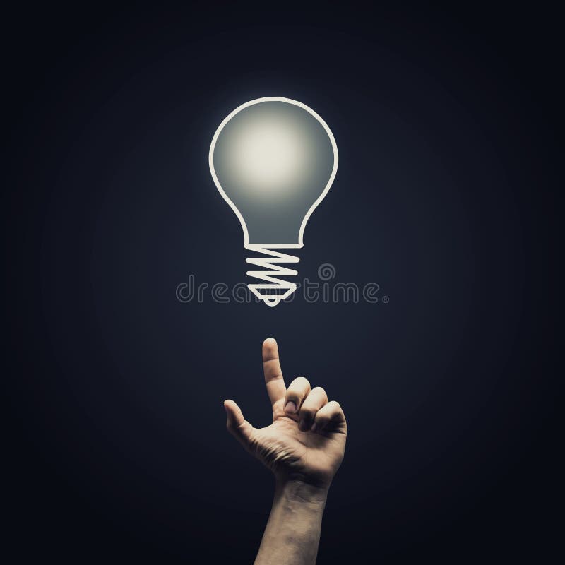 Finger touch light bulb stock image. Image of nature - 22466147