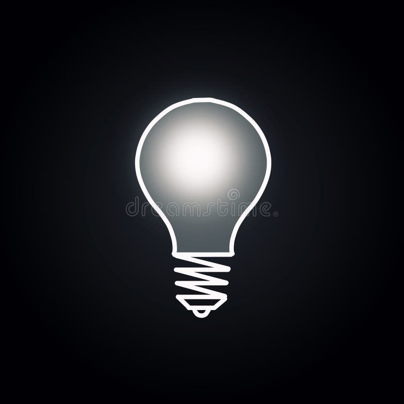 Finger touch light bulb stock illustration. Illustration of finger ...