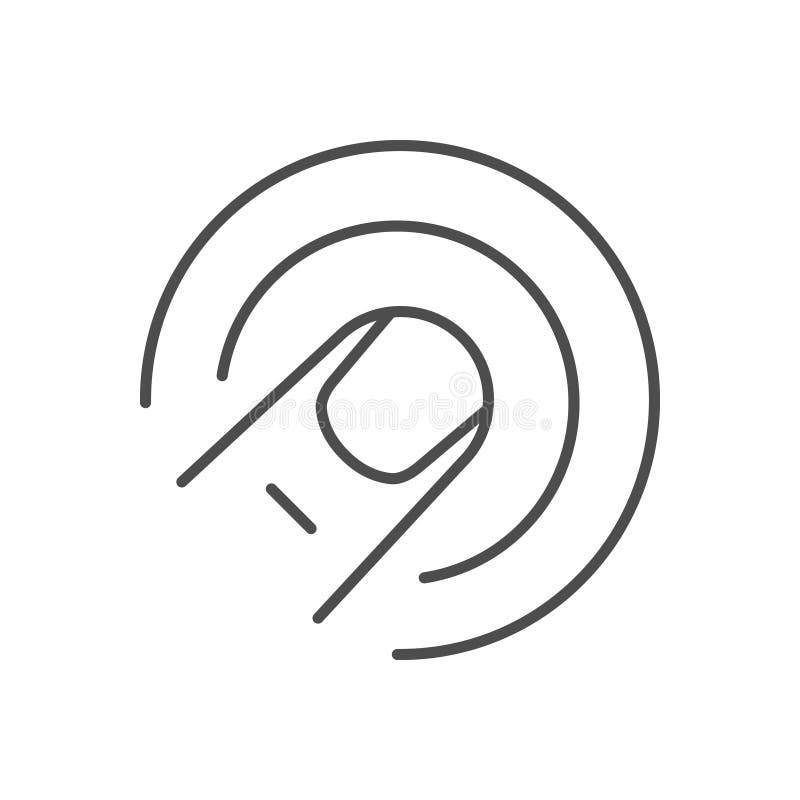 Hand Touch Line Outline Icon Stock Vector - Illustration of website ...