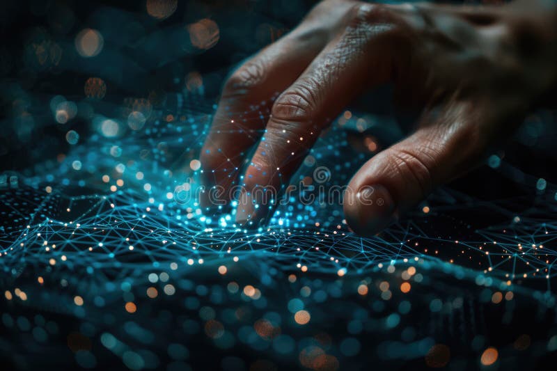 Finger Touch Screen, Artificial Intelligence Stock Illustration ...