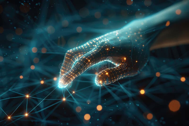 Finger Touch Screen, Artificial Intelligence Stock Illustration ...