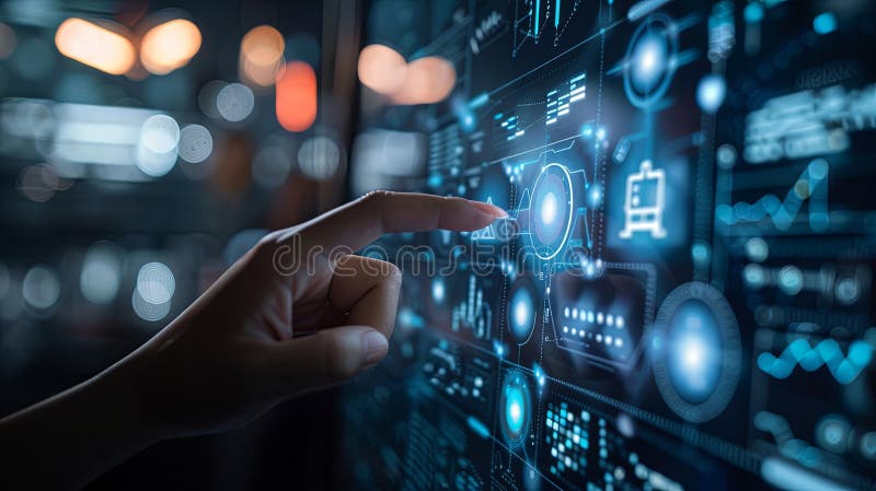 Finger Touch Smart Home Technology Panel in Home Stock Photo - Image of ...