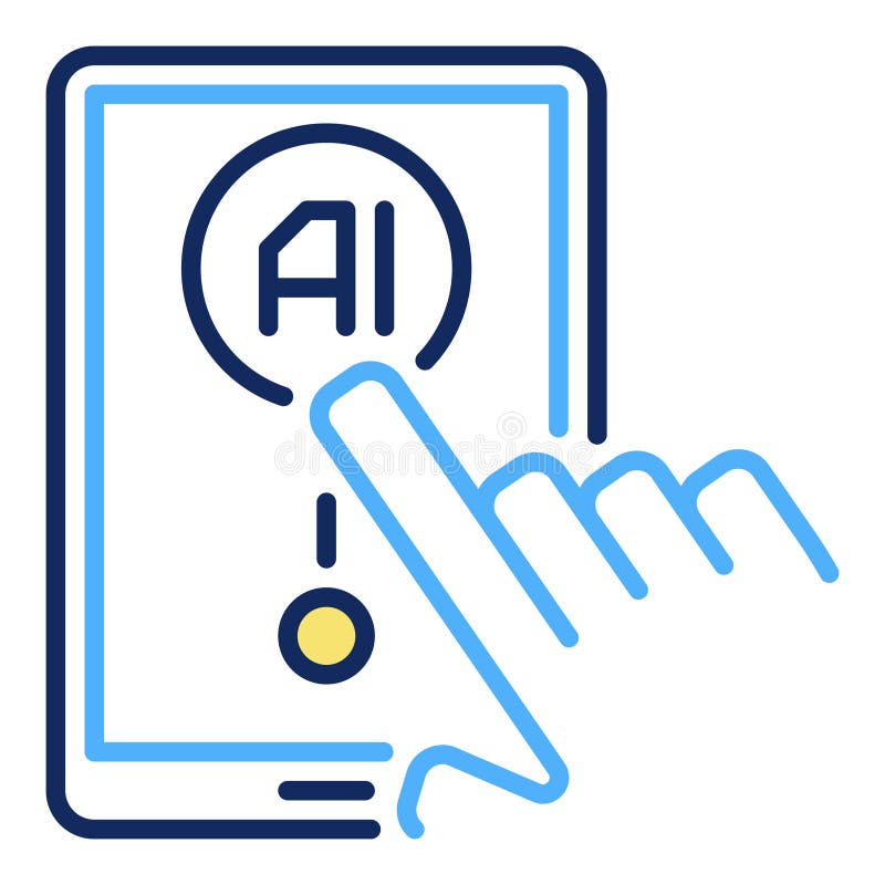 Finger Touch Smartphone with Artificial Intelligence Vector AI Phone ...