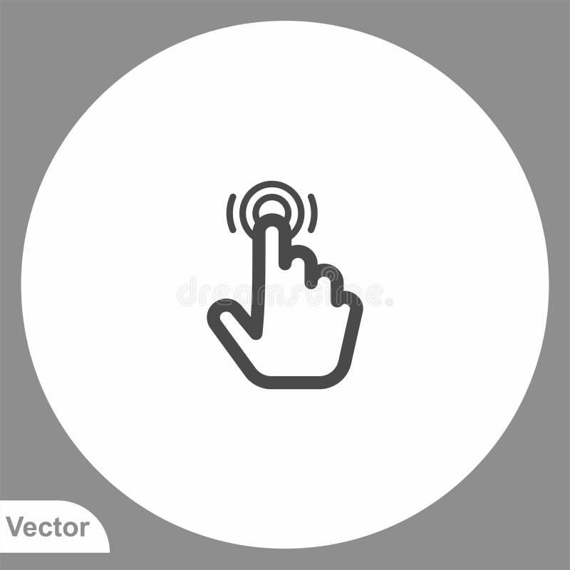 Finger Touch Vector Icon Sign Symbol Stock Vector - Illustration of ...