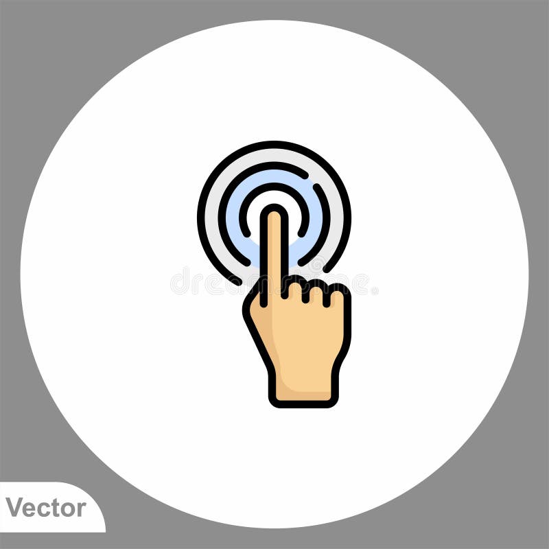 Finger Touch Vector Icon Sign Symbol Stock Vector - Illustration of ...