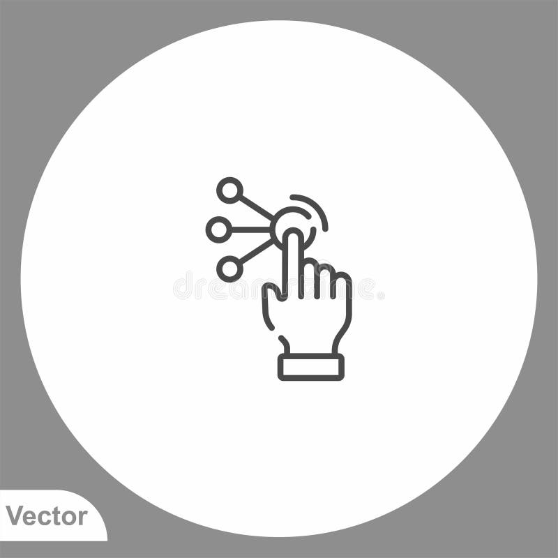 Finger Touch Vector Icon Sign Symbol Stock Vector - Illustration of ...