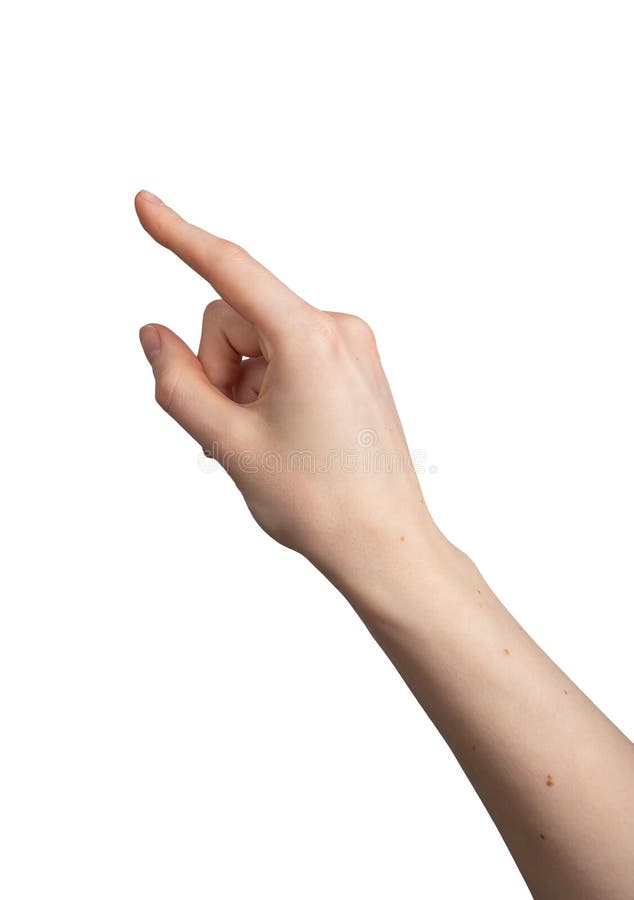 Finger Touching, Hand Clicking Gesturing. Index Pointing , Arm White ...