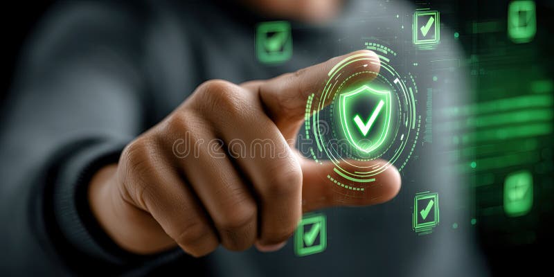 Green Check Mark Icon on Digital Background Representing Approval Stock ...