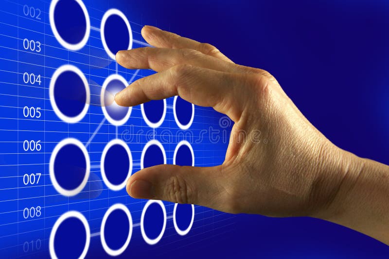 Finger Touching Digital Touch Screen Stock Photo - Image of internet ...
