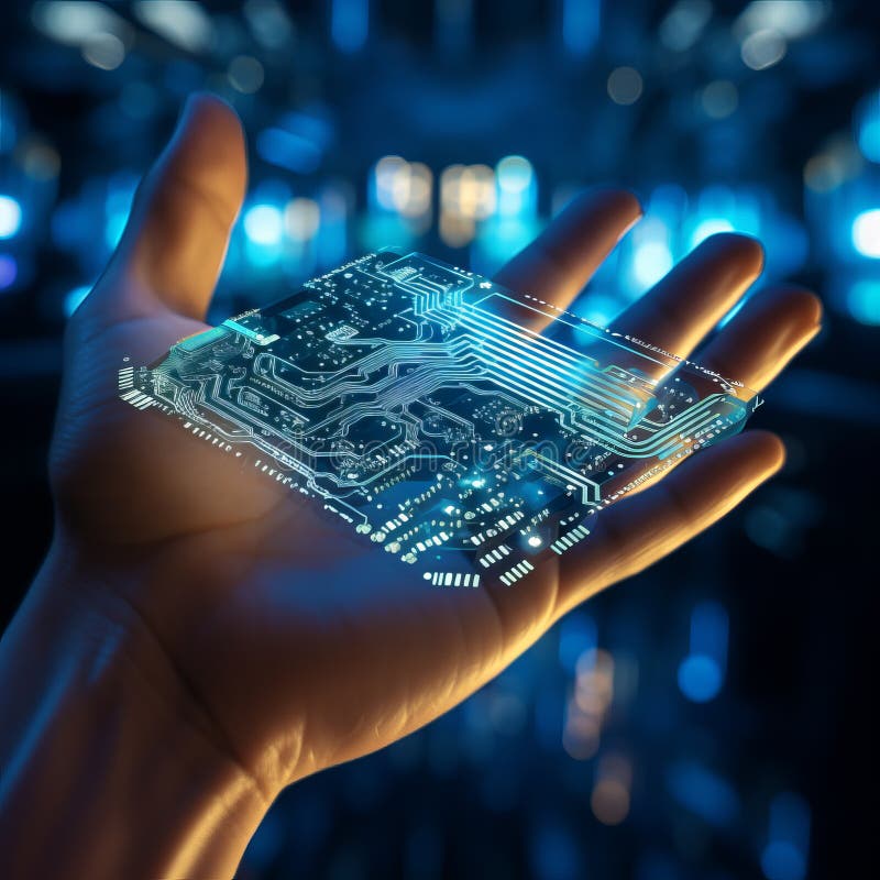 Finger Touching Electronic Circuit Board. Technology and Innovation ...