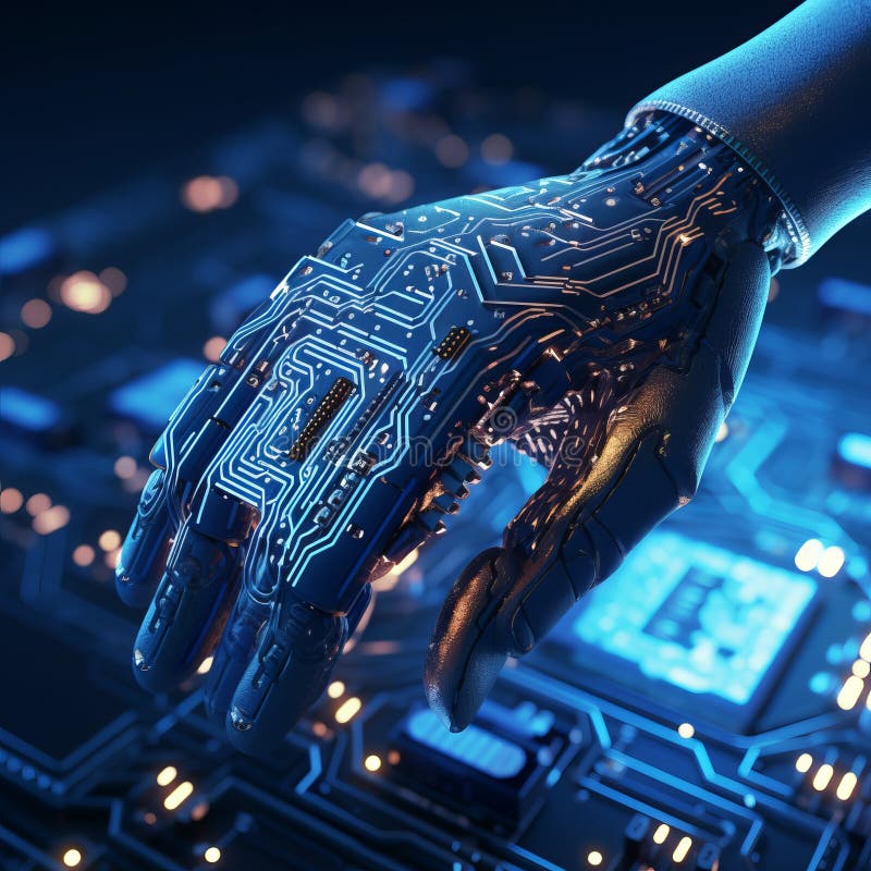 Finger Touching Electronic Circuit Board. Technology and Innovation ...