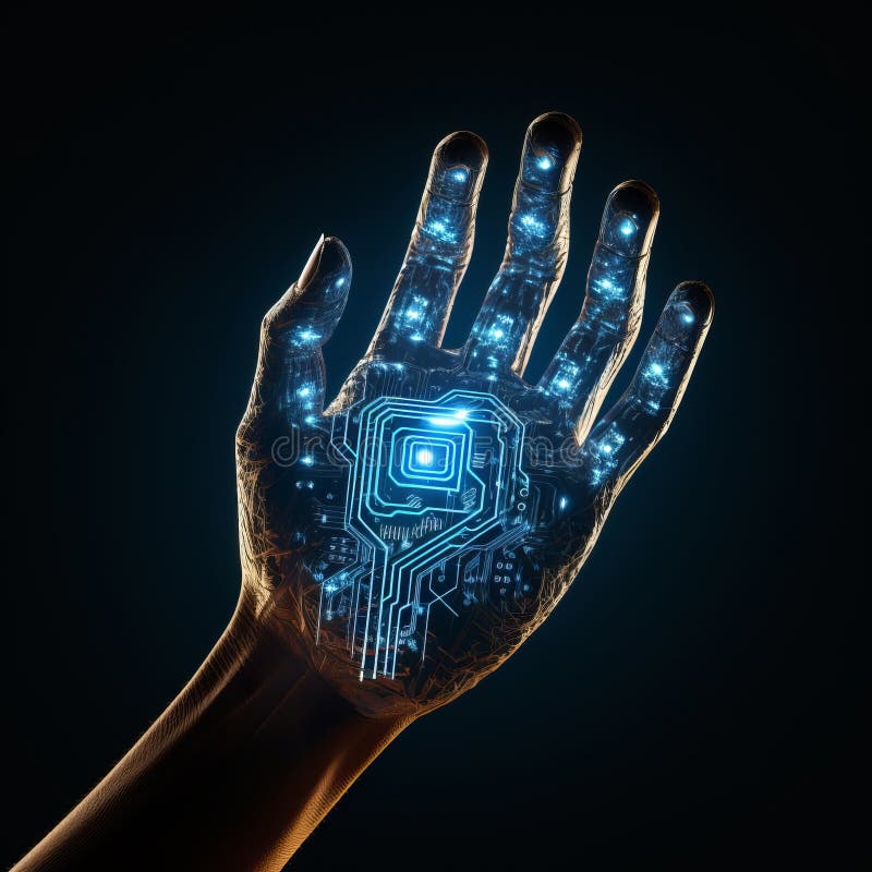 Finger Touching Electronic Circuit Board. Technology and Innovation ...