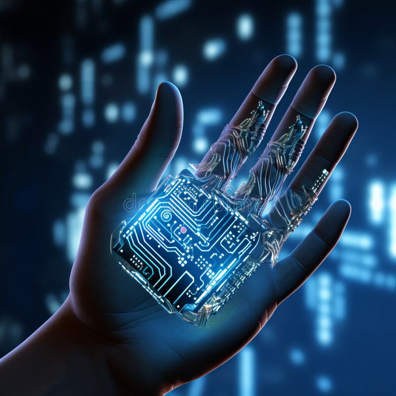 Finger Touching Electronic Circuit Board. Technology and Innovation ...