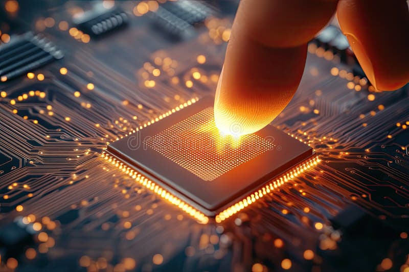 AI-Generated Microchip Activation Stock Illustration - Illustration of ...