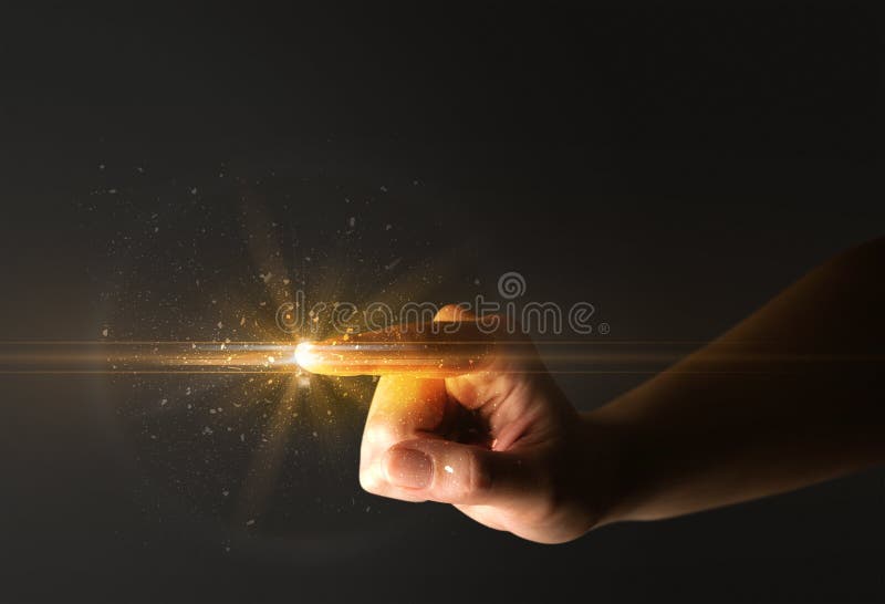 Finger touching interface stock photo. Image of creation - 114140838