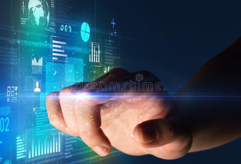 Finger touching interface stock photo. Image of fingers - 133985958