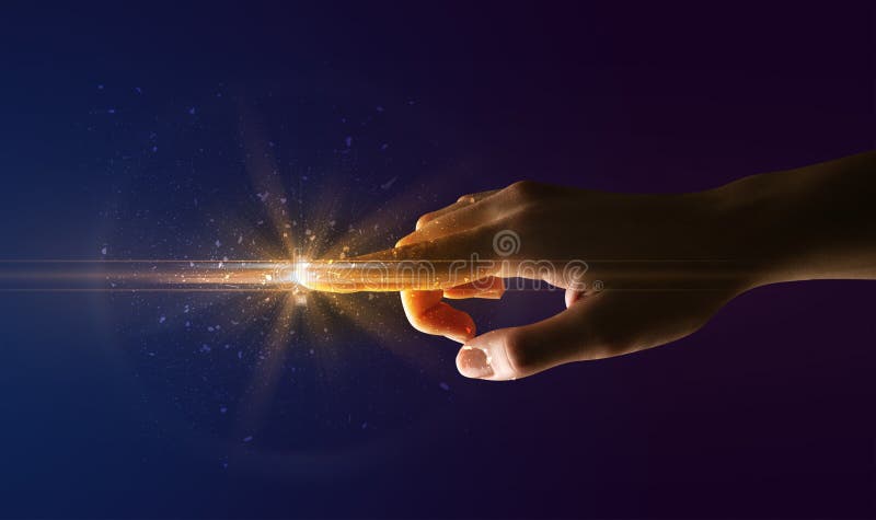 Finger touching interface stock image. Image of future - 136532049