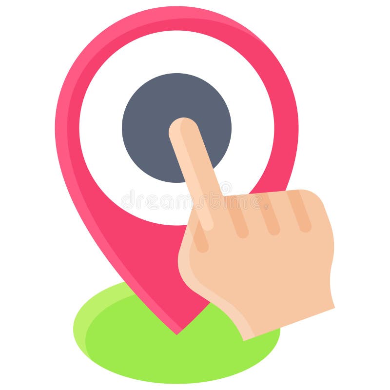 Finger Touching a Pin Icon, Location Map and Navigation Vector Stock ...