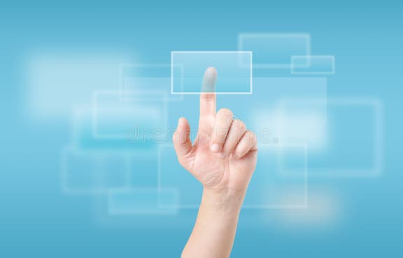 Finger Touching Touch Screen Stock Photo - Image of human, concepts ...