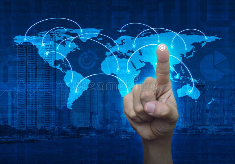 785 Finger Touching World Map Touch Screen Stock Photos - Free ...