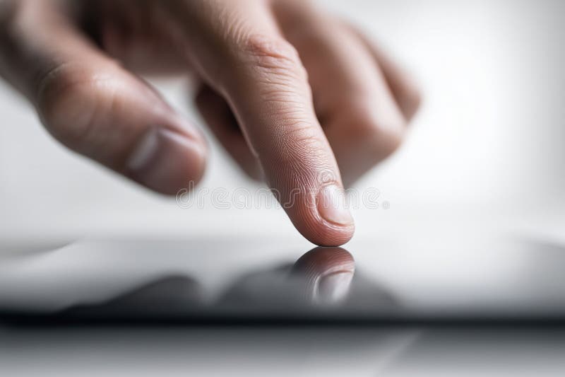 Finger Touching Touchscreen. Digital Interface, Interaction and ...