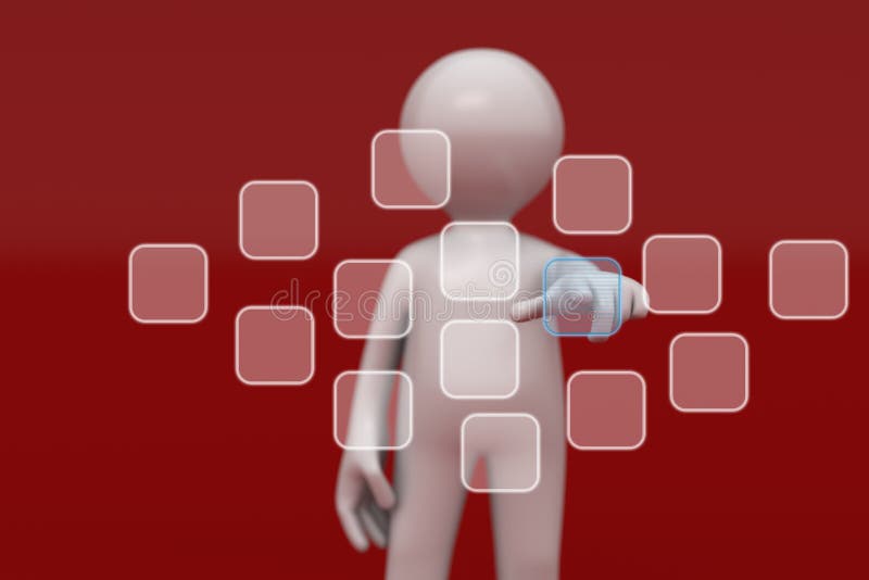 Finger Touching Transparent Digital Touch Screen Stock Illustration ...