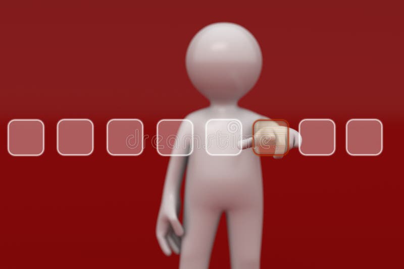 Finger Touching Transparent Digital Touch Screen Stock Illustration ...