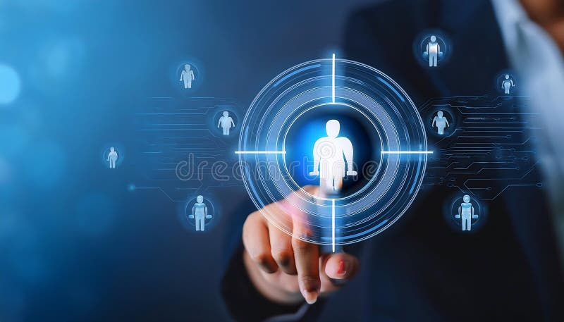 Finger Touching Transparent Screen with Digital Interface. Interface ...