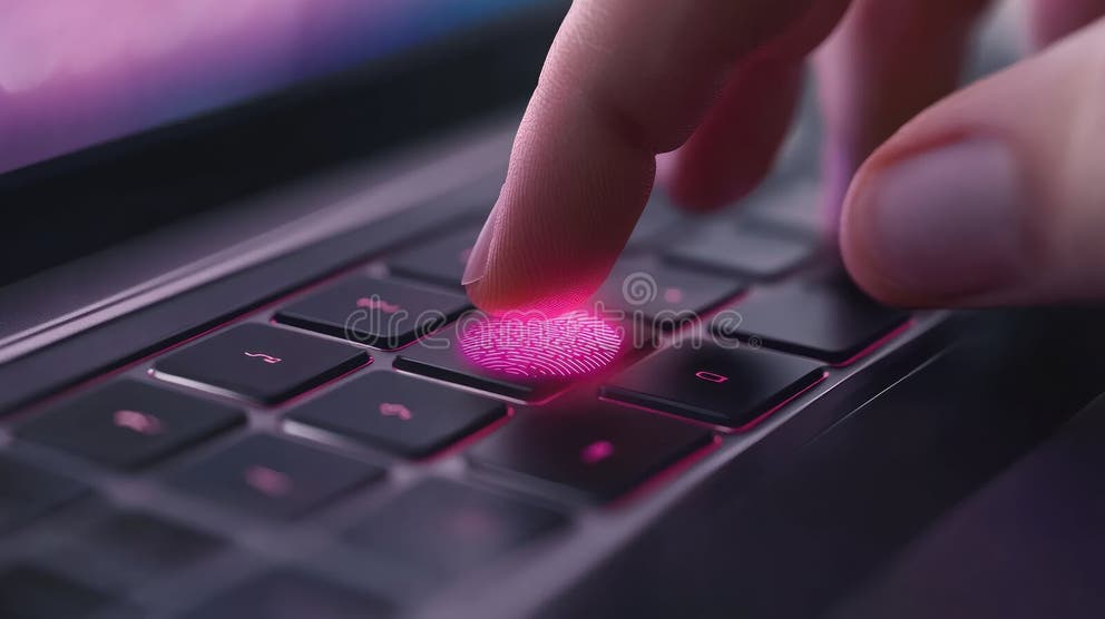 Finger on Touchpad stock illustration. Illustration of biometric ...