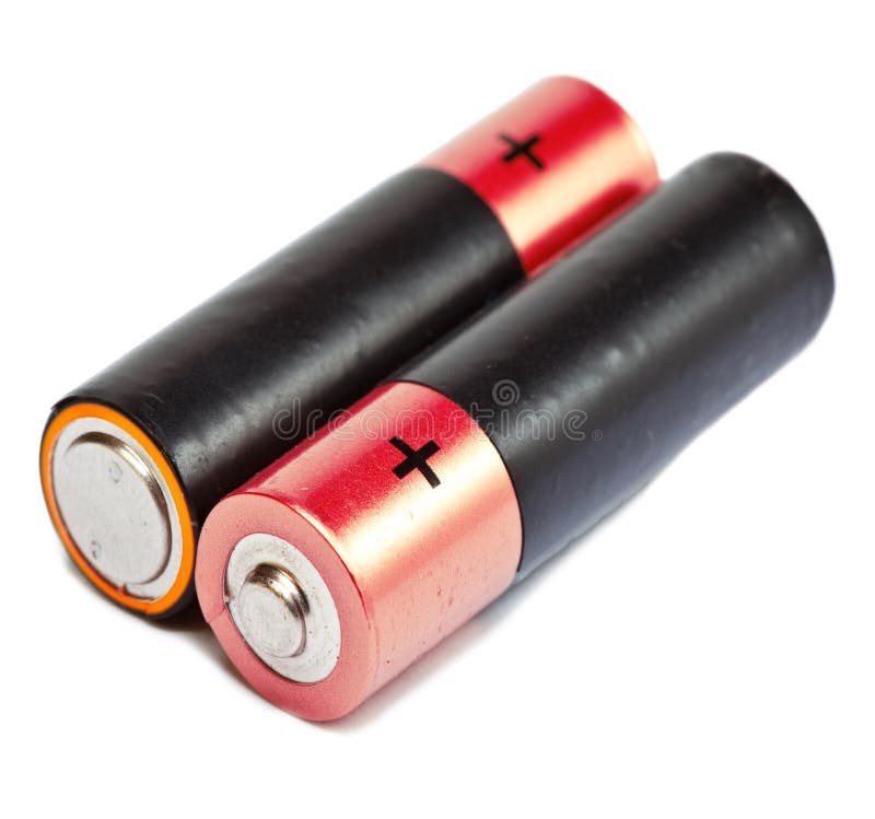 Finger-type Batteries of the AA Size on a White Background Stock Photo ...