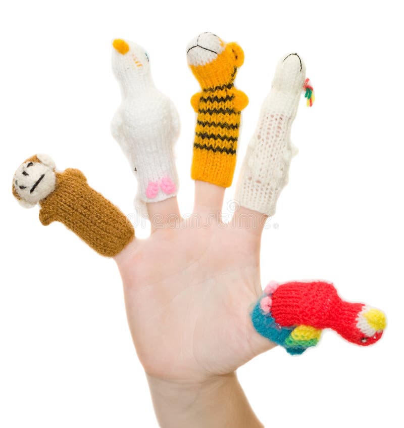Hand with animal puppets stock image. Image of finger - 12306001