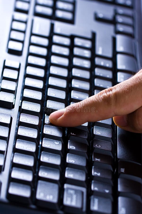 Finger Typing Computer Keyboard Stock Photo - Image of data, surfing ...