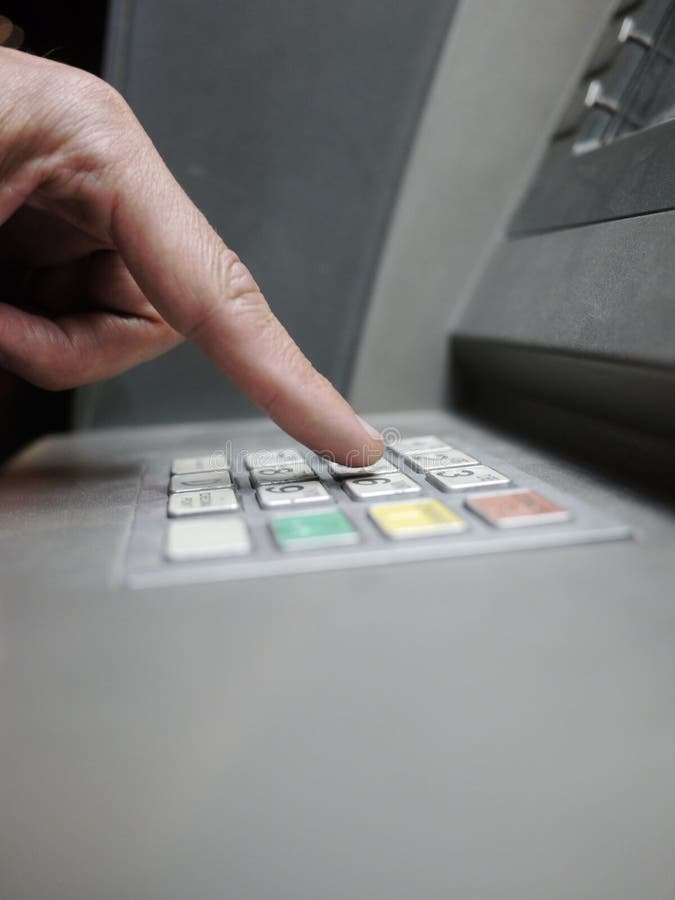 Finger Typing at a Money Automat Stock Photo - Image of bank ...