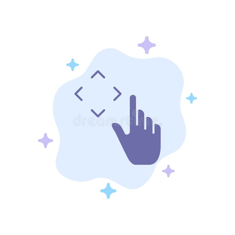 Finger, Up, Gestures, Move Blue Icon on Abstract Cloud Background Stock ...