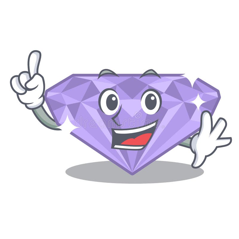 Two Finger Violet Diamond Isolated with the Character Stock Vector ...