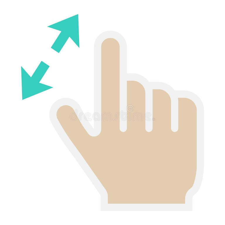 2 Finger Zoom in Flat Icon, Touch and Gesture Stock Vector ...