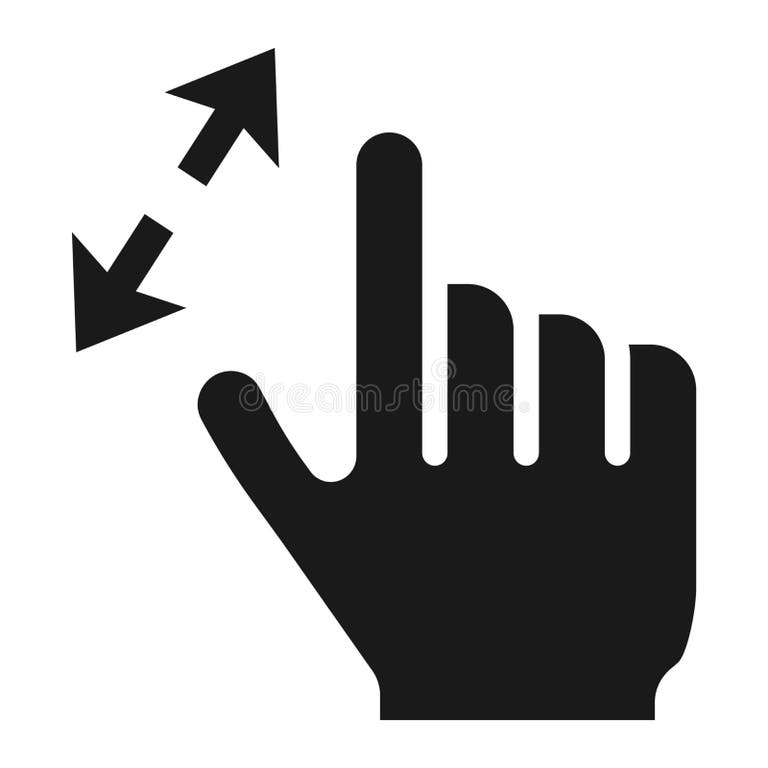 2 Finger Zoom in Solid Icon, Touch and Gesture Stock Vector ...