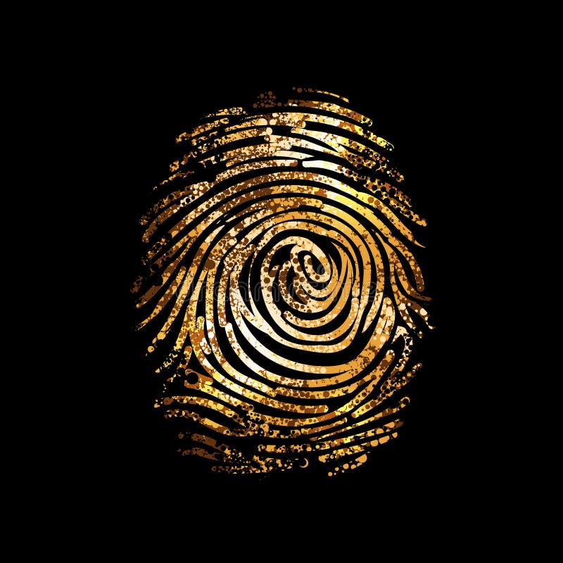 Fingerabdruck Dactylogram Gold Stock Abbildung - Illustration von ...