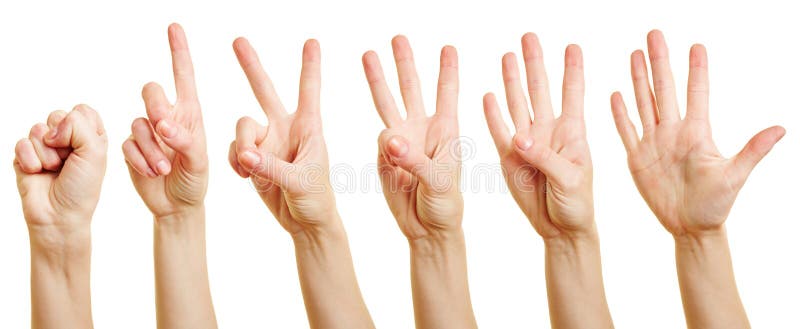 Fingeres Que Cuentan a Partir La Cero a Cinco Foto de archivo - Imagen ...