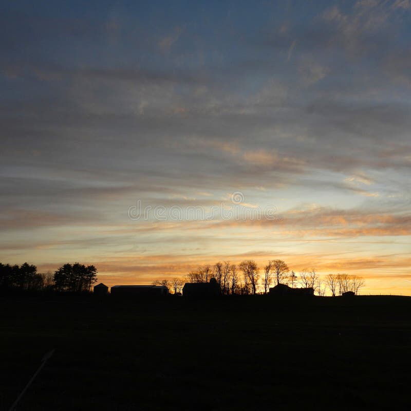 Sunrise Over FingerLakes Farmstead Cayuga Lake Stock Photo - Image of weather, springport: 316399302