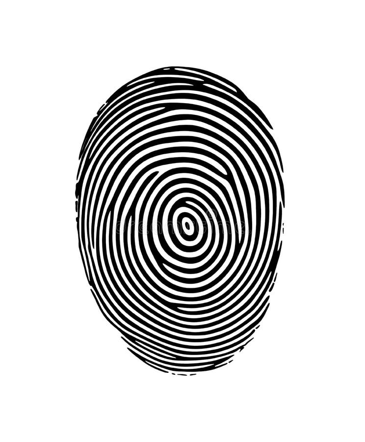 Fingerprint Abstract Design - Black and White Illustration Stock Photo ...