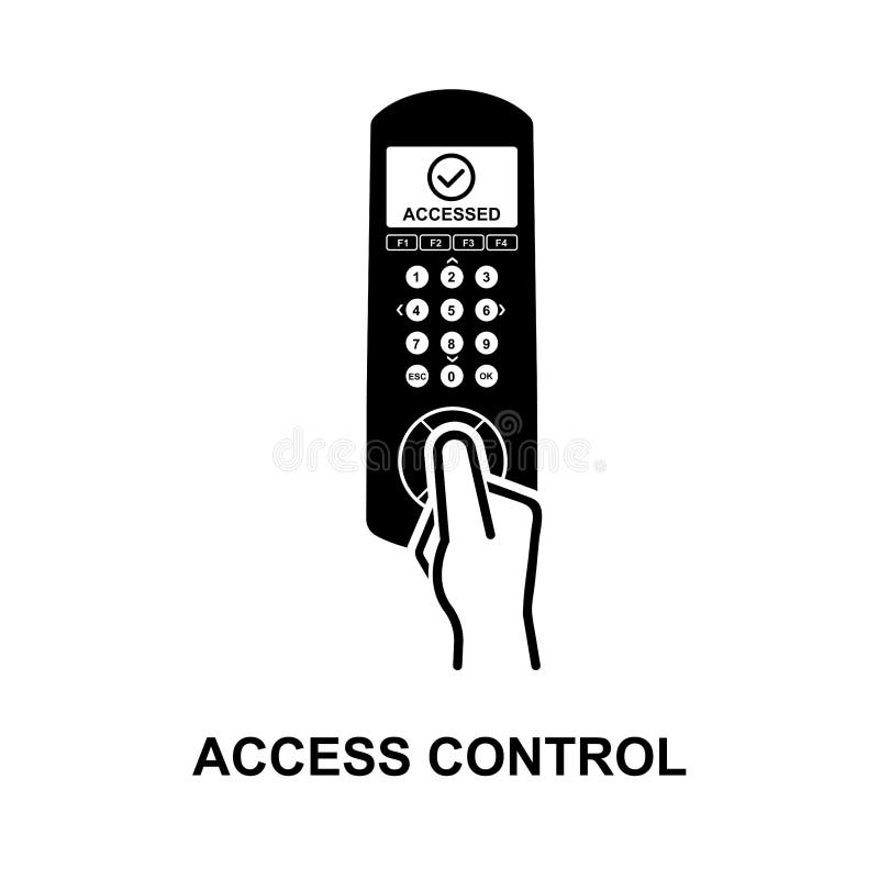 Mobile Access Control Icon Isolated on White Background Stock Vector ...