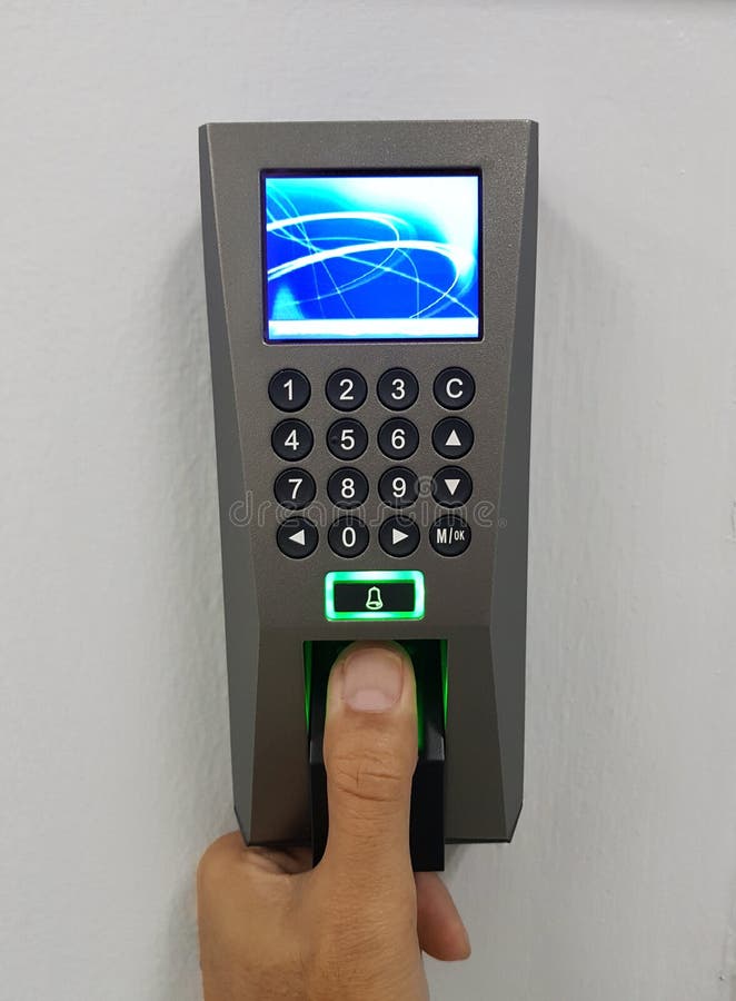Fingerprint and Access Control in a Office Building Stock Image - Image ...