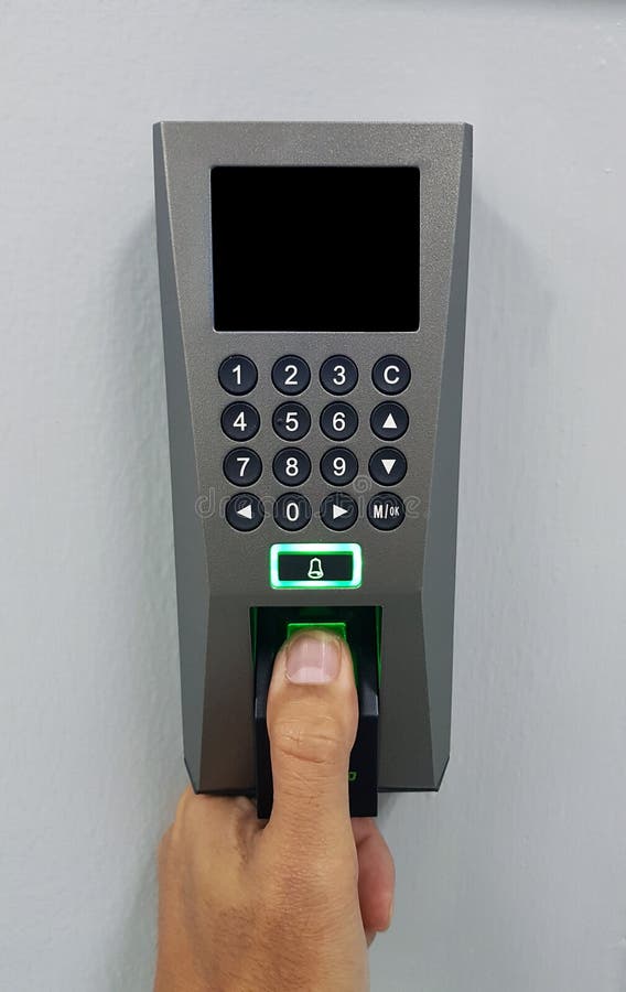 Fingerprint and Access Control in a Office Building Stock Photo - Image ...