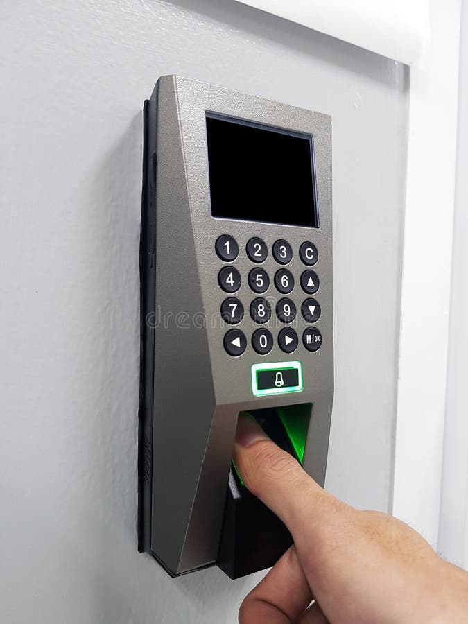 Fingerprint and Access Control in a Office Building Stock Image - Image ...