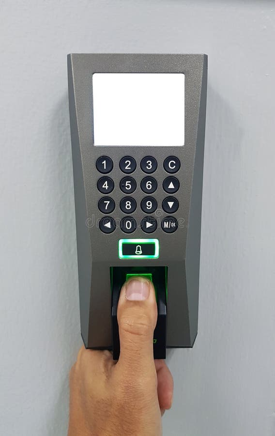 Fingerprint and Access Control in a Office Building Stock Photo - Image ...