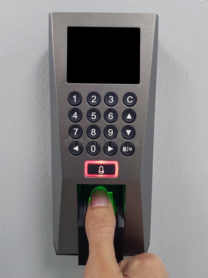 Fingerprint and Access Control in a Office Building Stock Photo - Image ...